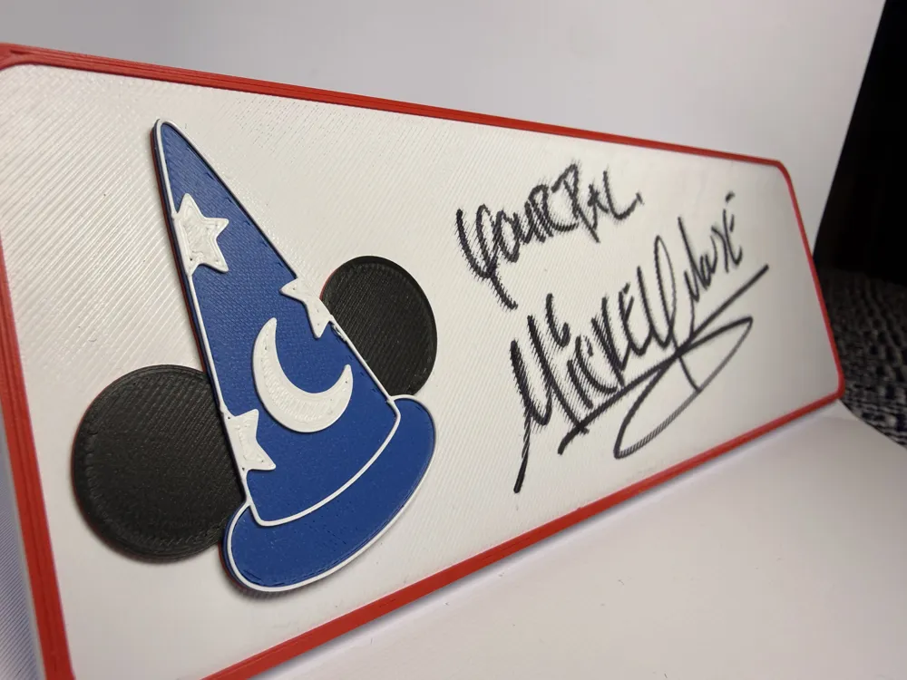 Mickey Mouse Signature Display Sign - Free 3D Print Model - MakerWorld