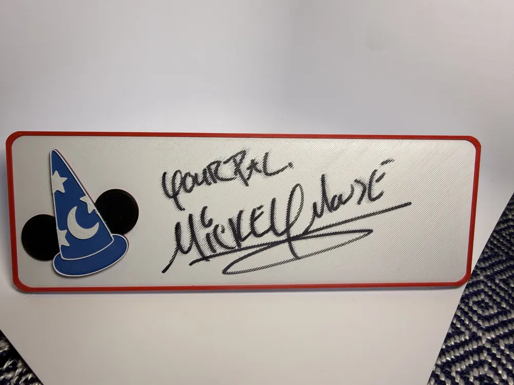 Mickey Mouse Signature Display Sign - Free 3D Print Model - MakerWorld