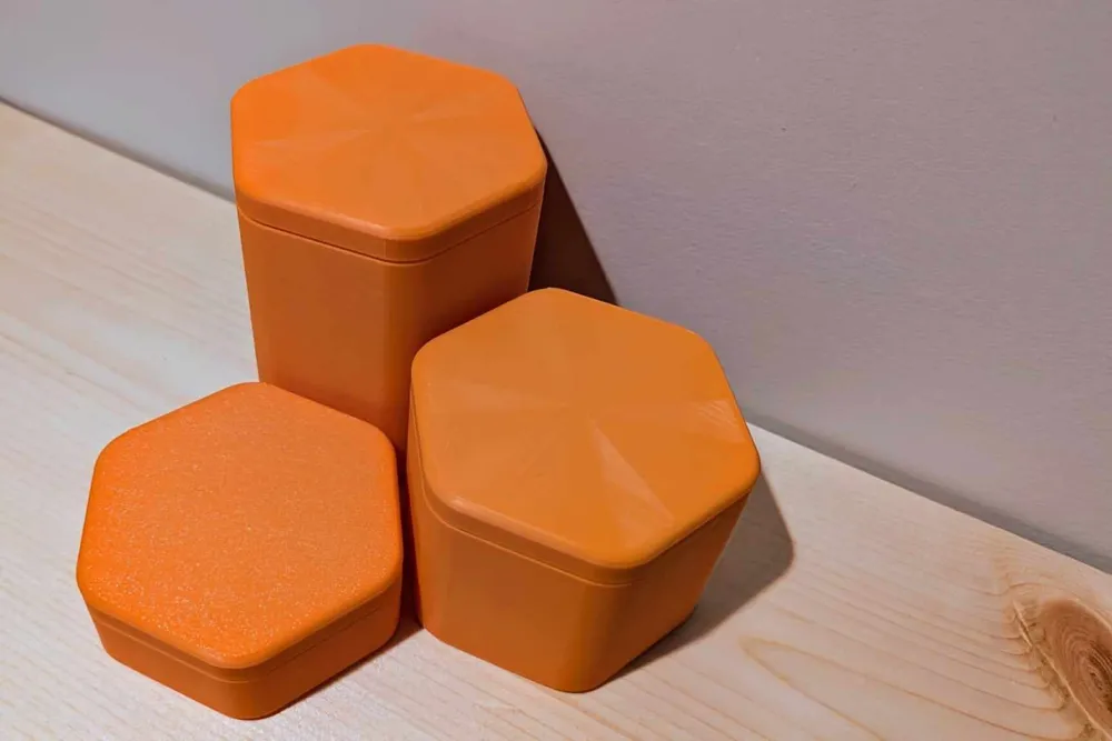 Simple Hexagon Container - 100mm Diameter by Steven Elkhome - MakerWorld
