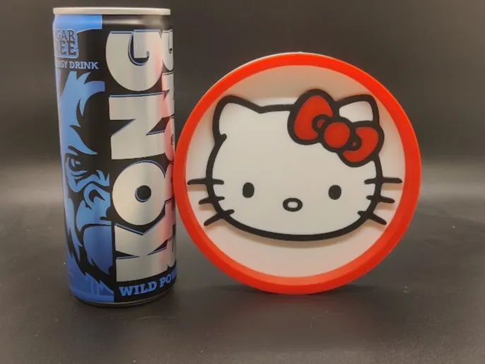 Hello Kitty Coaster - Free 3D Print Model - MakerWorld