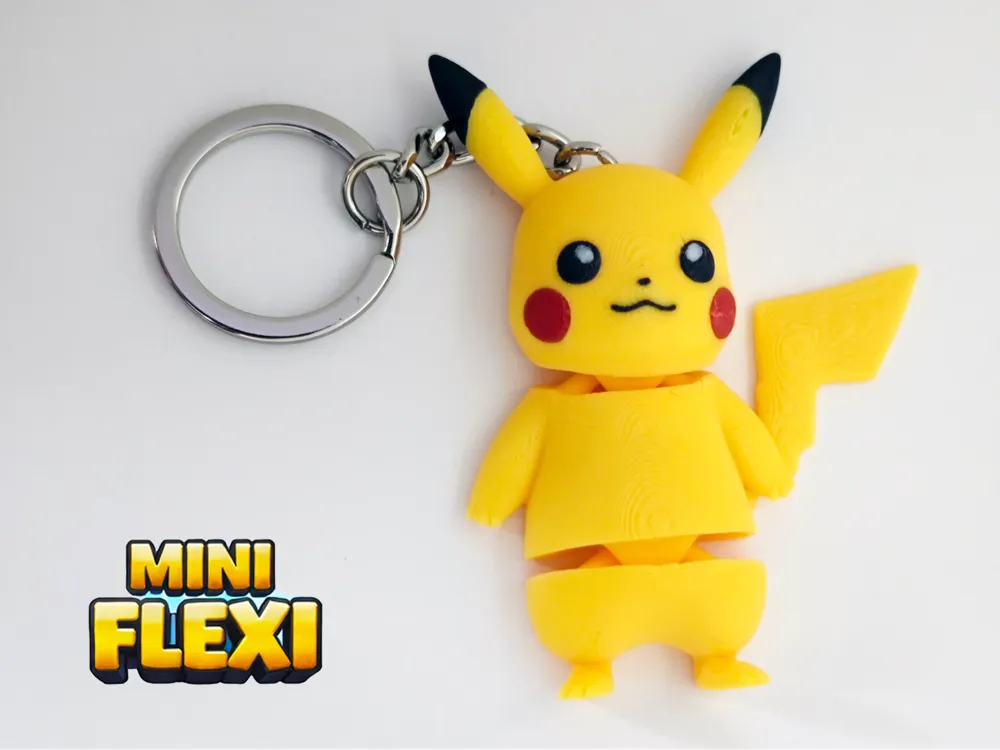 Pikachu Mini Flexi – Articulated Keychain Figure - Free 3D Print Model ...