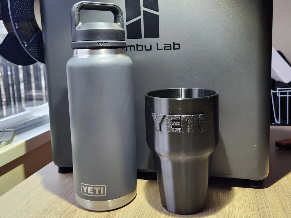 36oz, 1L YETI Rambler Cupholder Adaptor with LOGO - Free 3D Print Model ...