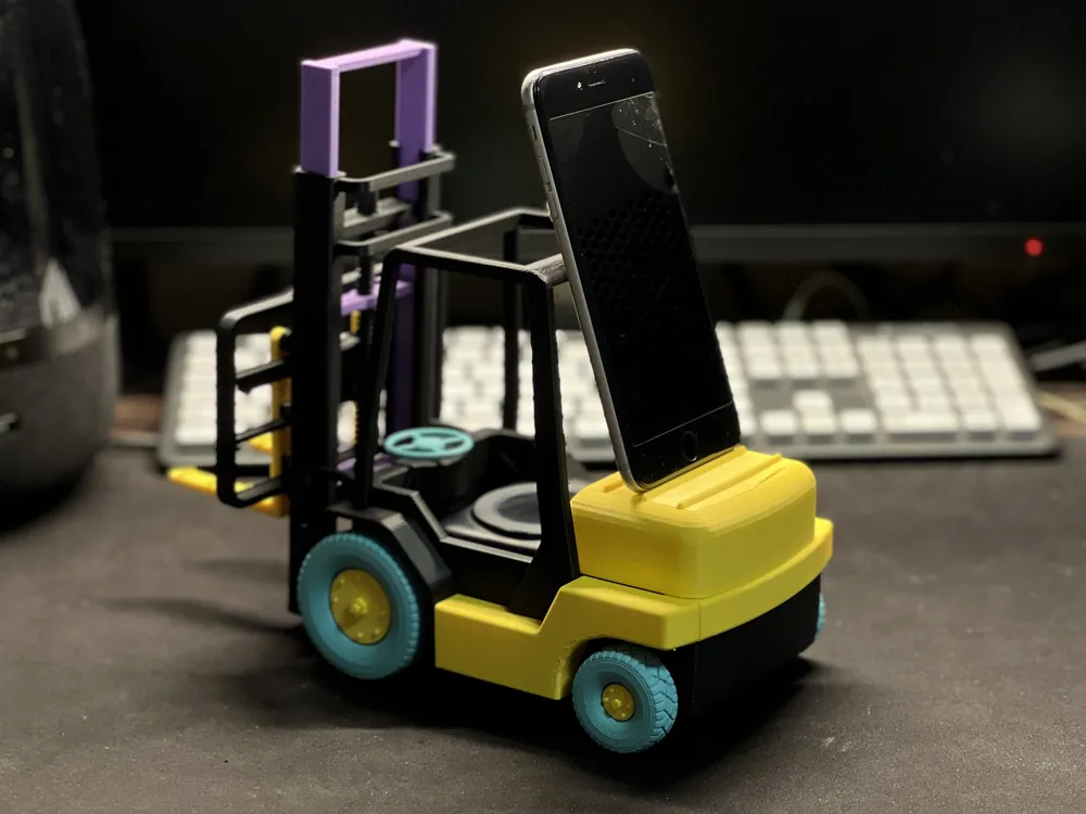 Modular forklift phone holder with adjustable height, opening, and ...