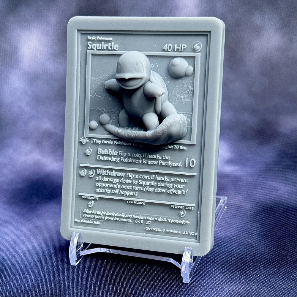 Squirtle 3D Printable Pokémon Card; Pokemon TCG - Free 3D Print Model ...