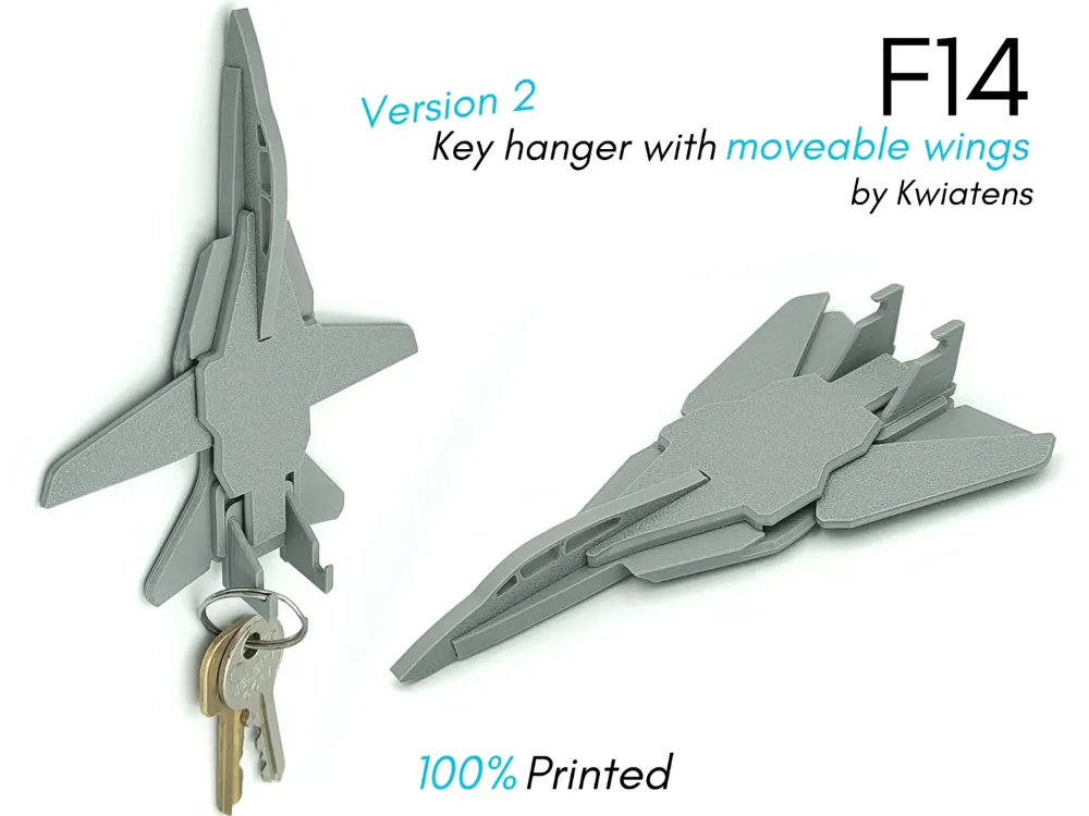 Key hanger jet F-14 Remixed by Mr.Baum - MakerWorld