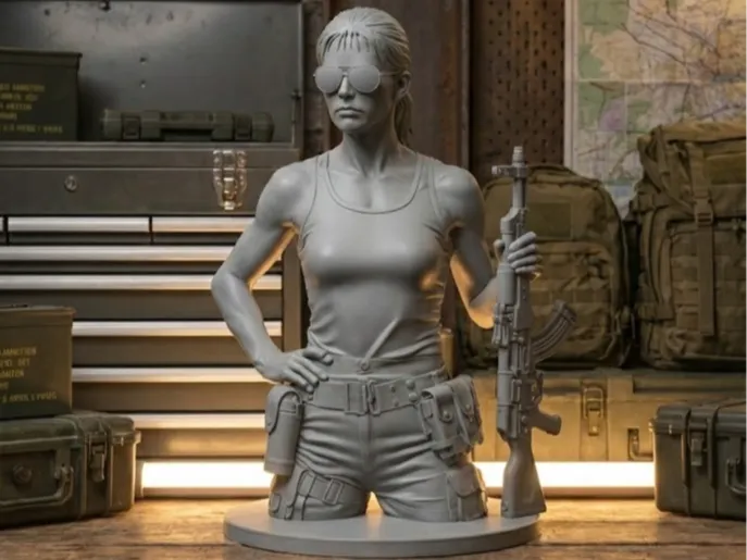 Terminator: Sarah Connor|Linda|sculpture|statue - Free 3D Print Model ...