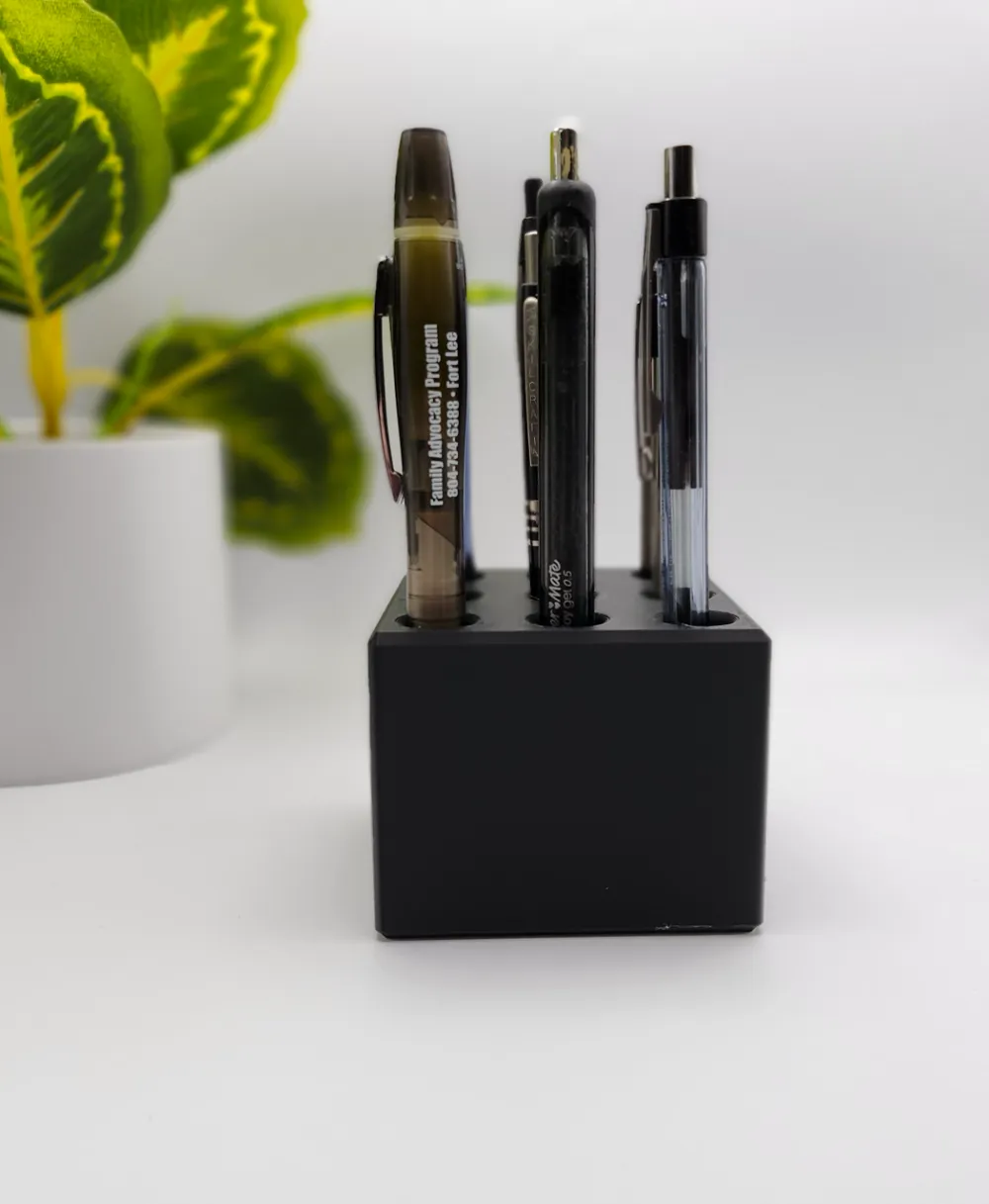 Sleek Modern Pen Cube desktop display for 9 pens by SilentYetiDesigns ...