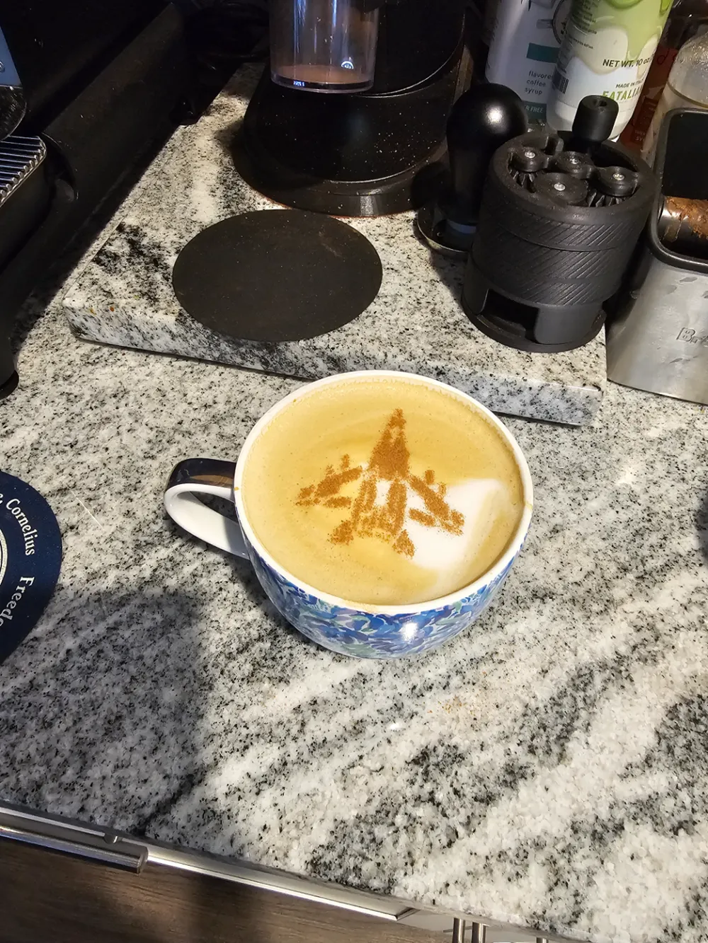 Perfect Top View Fighter Jet Latte Art Stencil by Perfect Prints ...