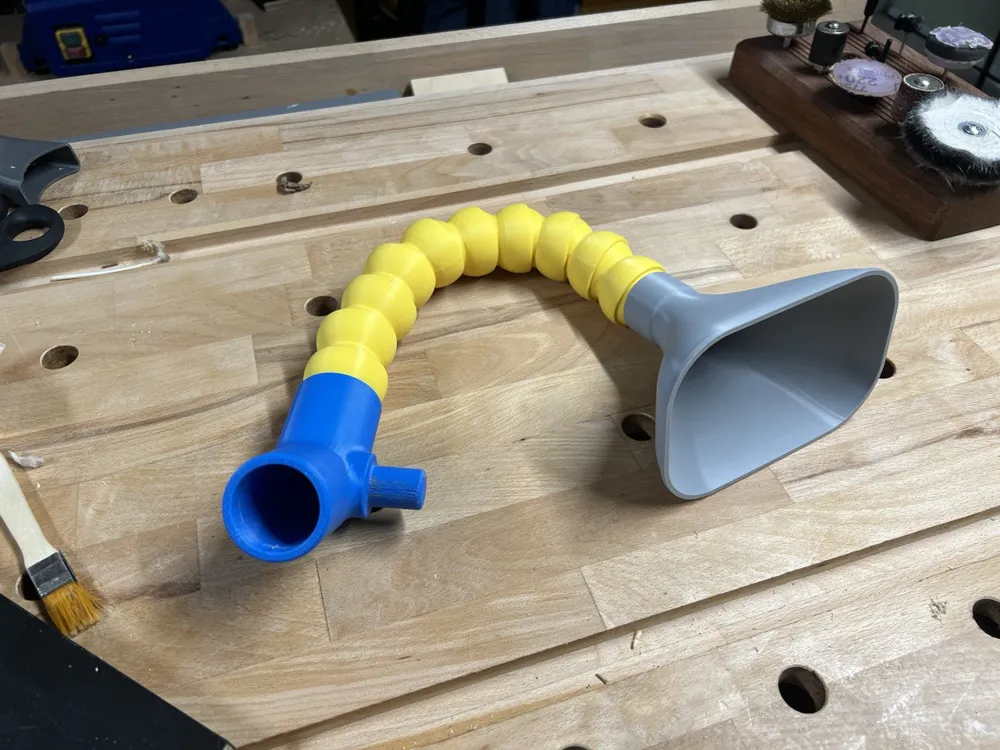 Funnel for flexible hose for dust extraction - Free 3D Print Model ...