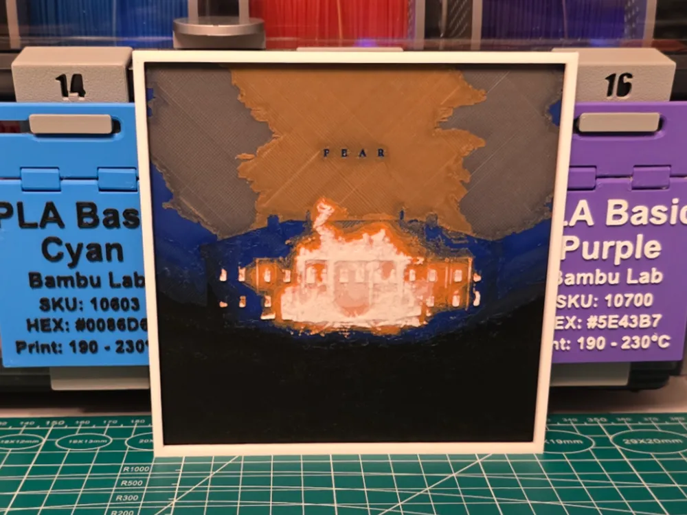 NF "FEAR" Album - Hueforge Art - Free 3D Print Model - MakerWorld