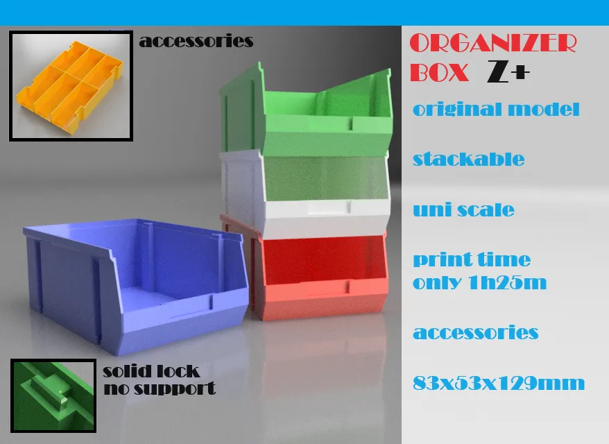 Original Organizer Box Stackable Z+ by vajcnerd - MakerWorld