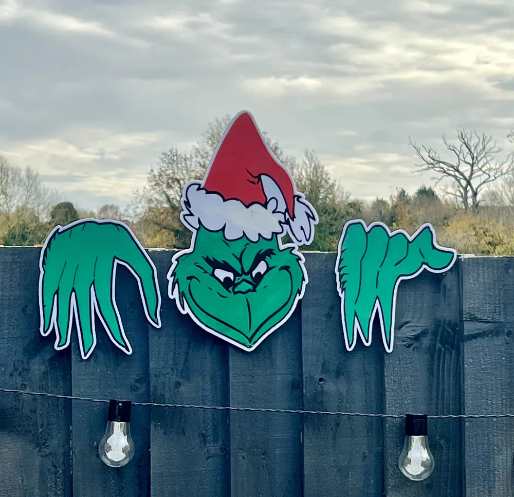 Grinch Fence Peeker - Free 3D Print Model - MakerWorld