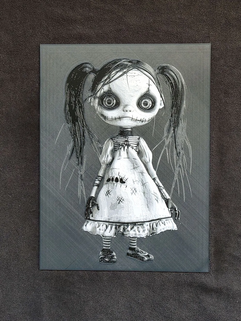Creepy Doll II. HueForge - Free 3D Print Model - MakerWorld