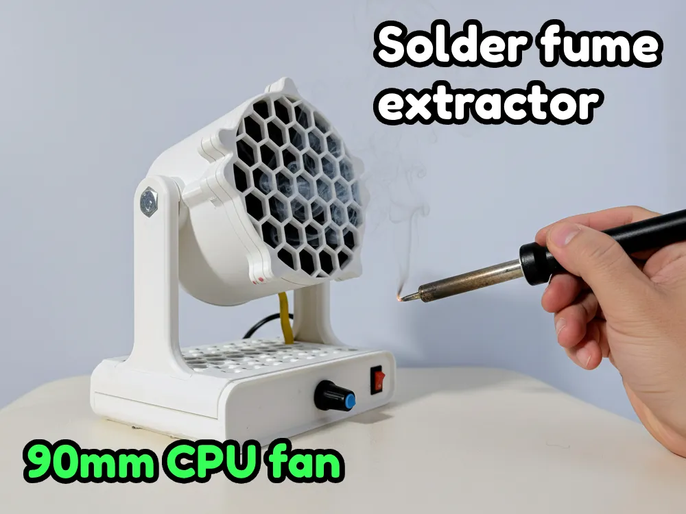 90mm CPU fan solder fume extractor - Free 3D Print Model - MakerWorld