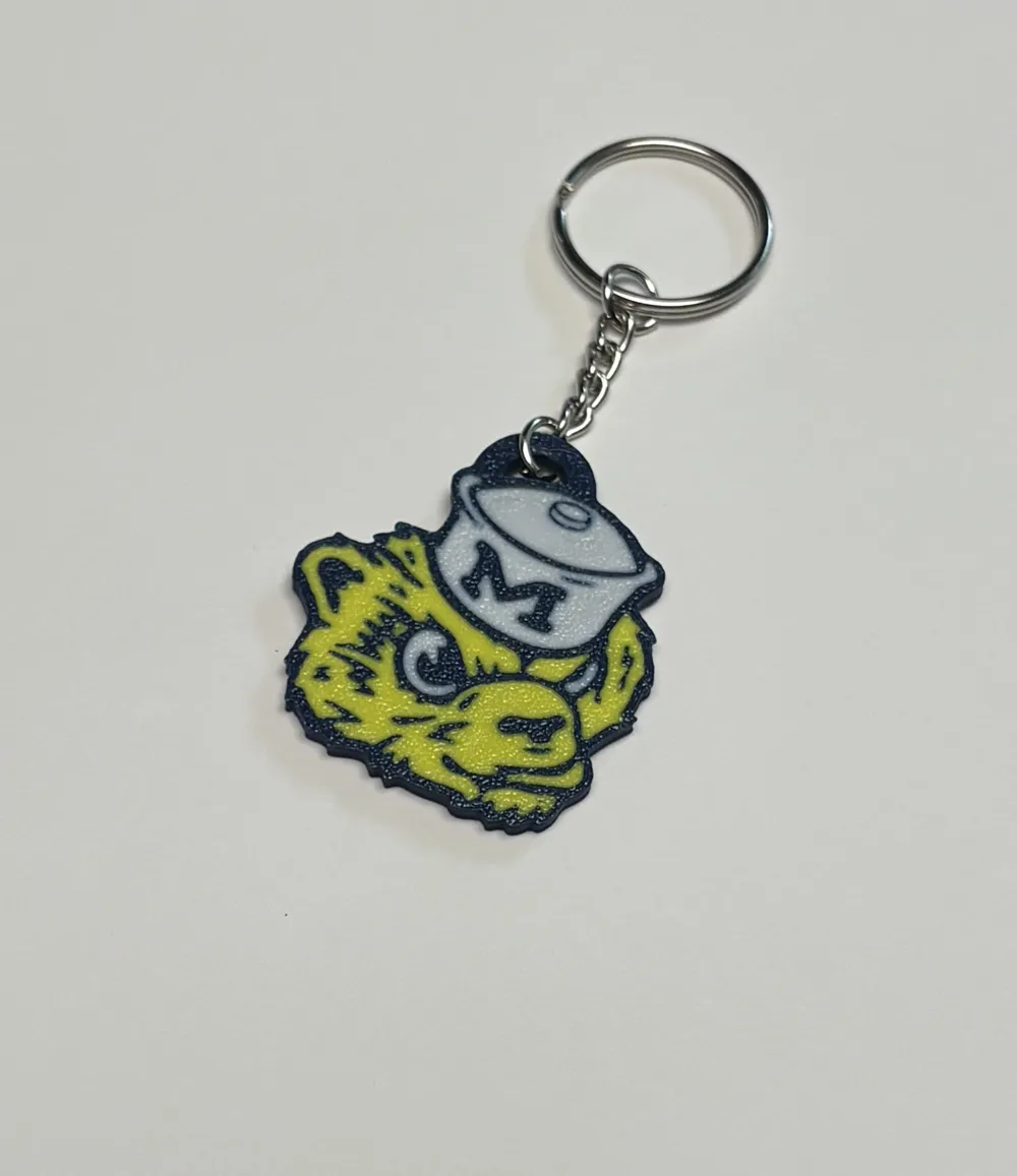 University of Michigan Wolverine Keychain - Free 3D Print Model ...