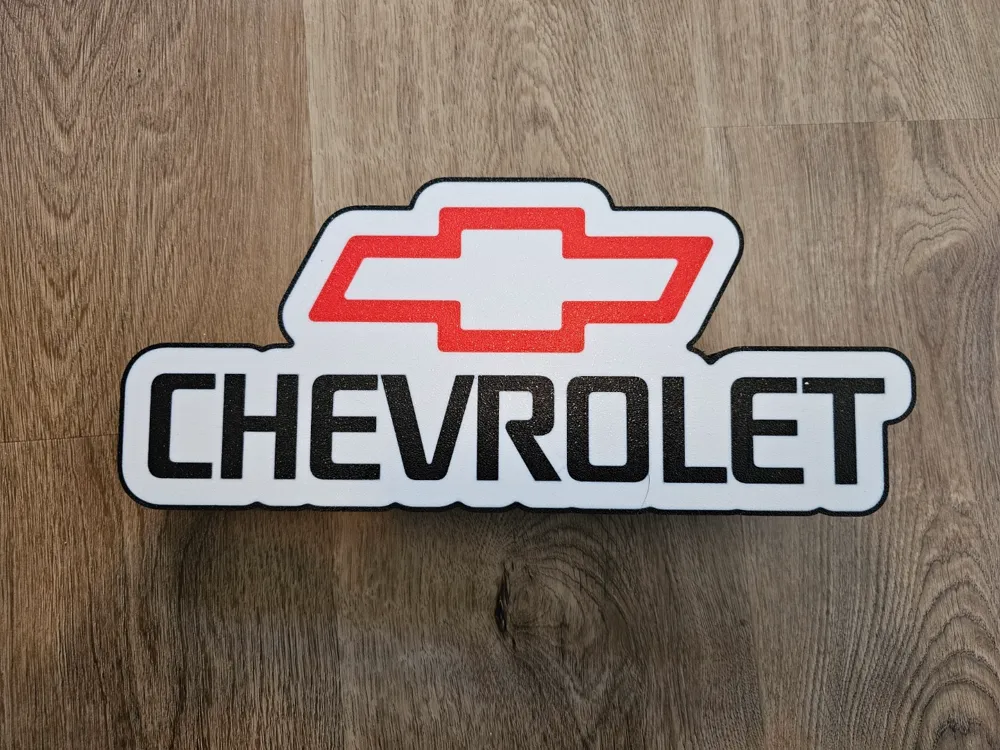 Chevrolet LED Lightbox Sign by Fast3D MakerWorld: Download Free 3D Models