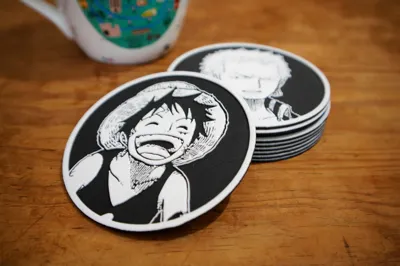 One Piece Coasters | 10 Units | Fan Art - Free 3D Print Model - MakerWorld