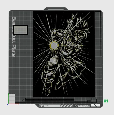 Goku Wall Art / Dragonball z / 2d Art / Hueforge by 3D Prints This Week ...