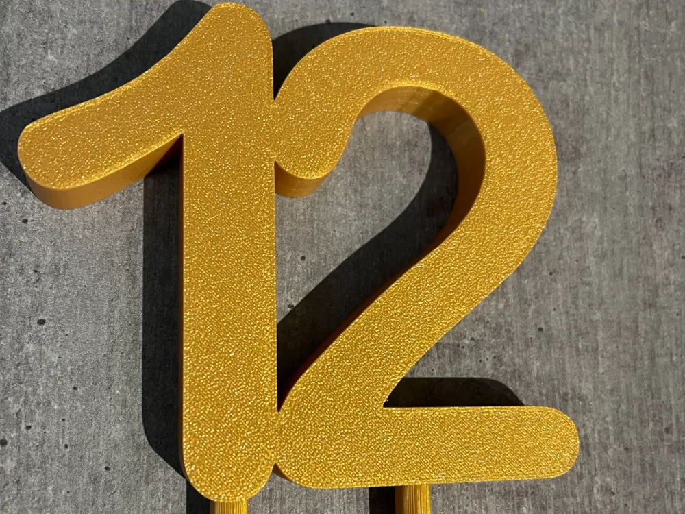 Birthday number 12 for cake with candle hole - Free 3D Print Model ...