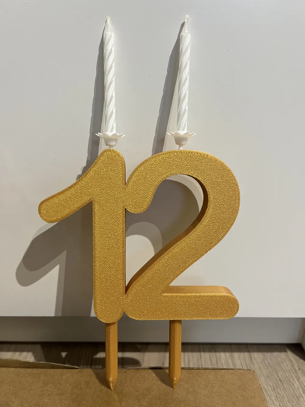 Birthday number 12 for cake with candle hole - Free 3D Print Model ...