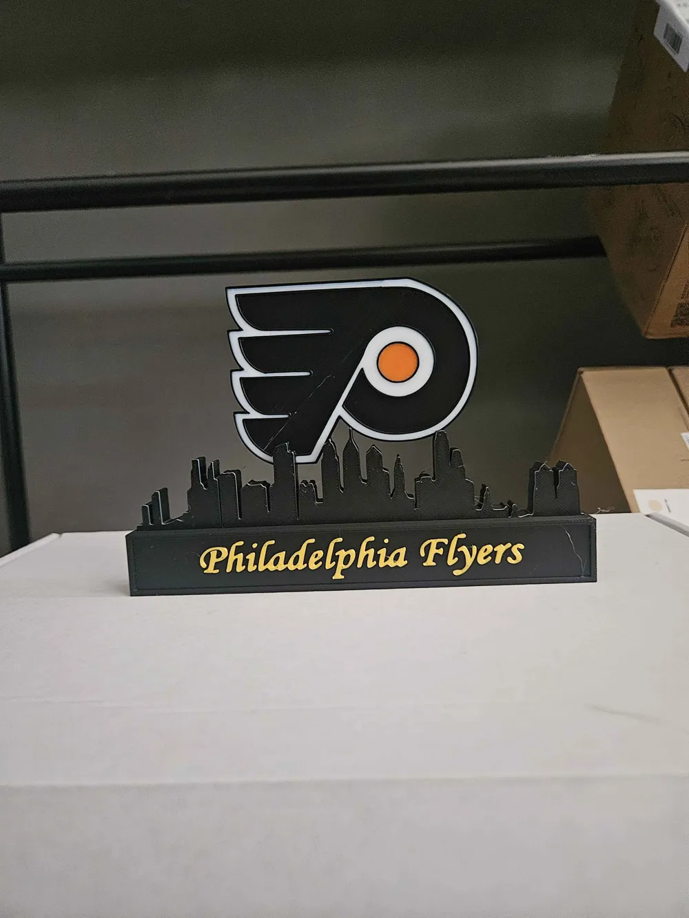 philadelphia flyers with skyline NHL - Free 3D Print Model - MakerWorld