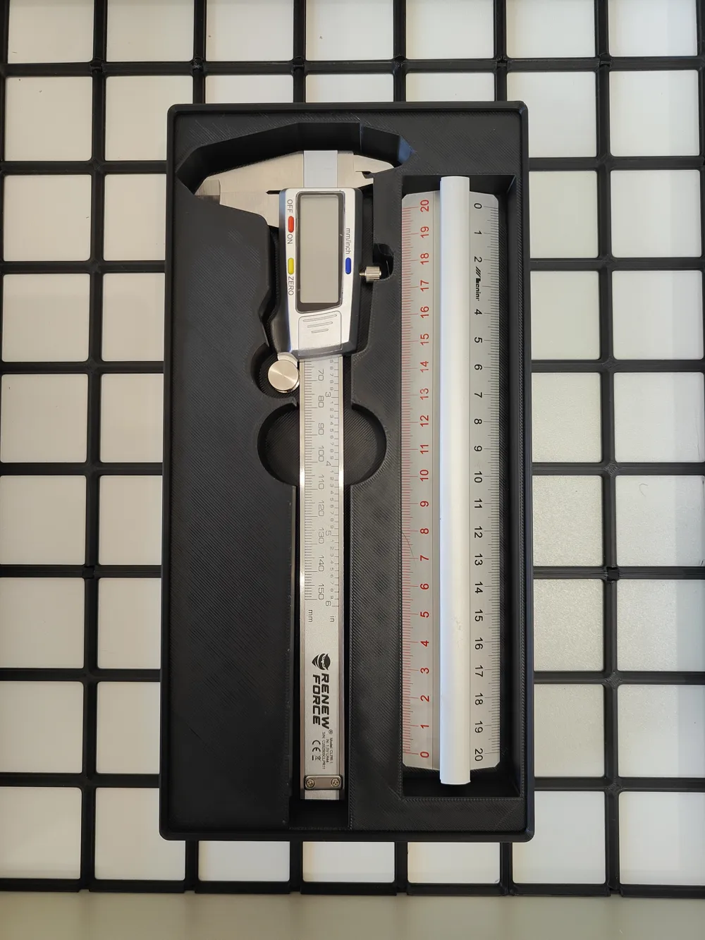 Gridfinity Caliper and ruler bin 6x3x6 - Free 3D Print Model - MakerWorld