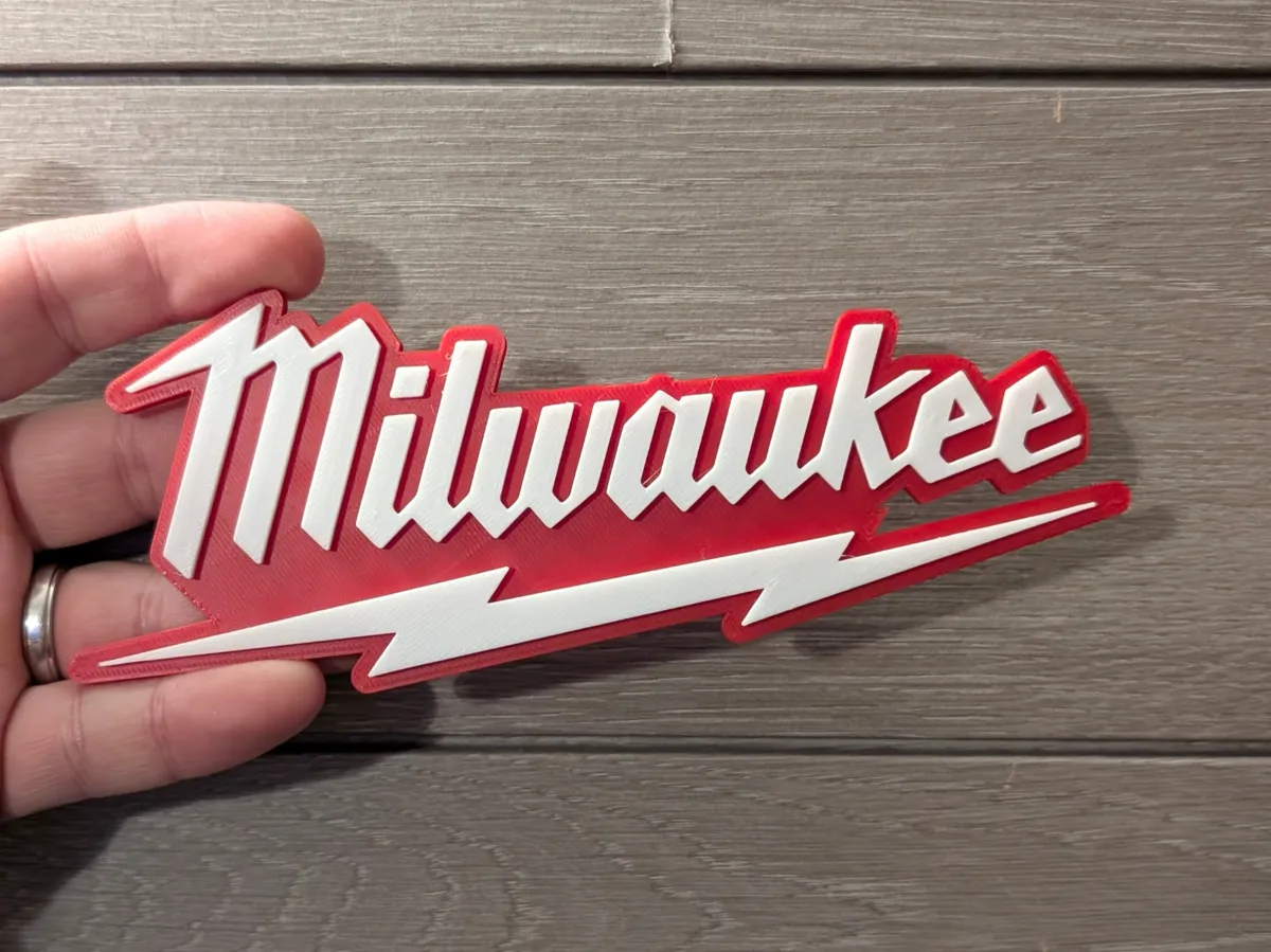 Milwaukee Tools logo hanging sign plaque - Free 3D Print Model - MakerWorld