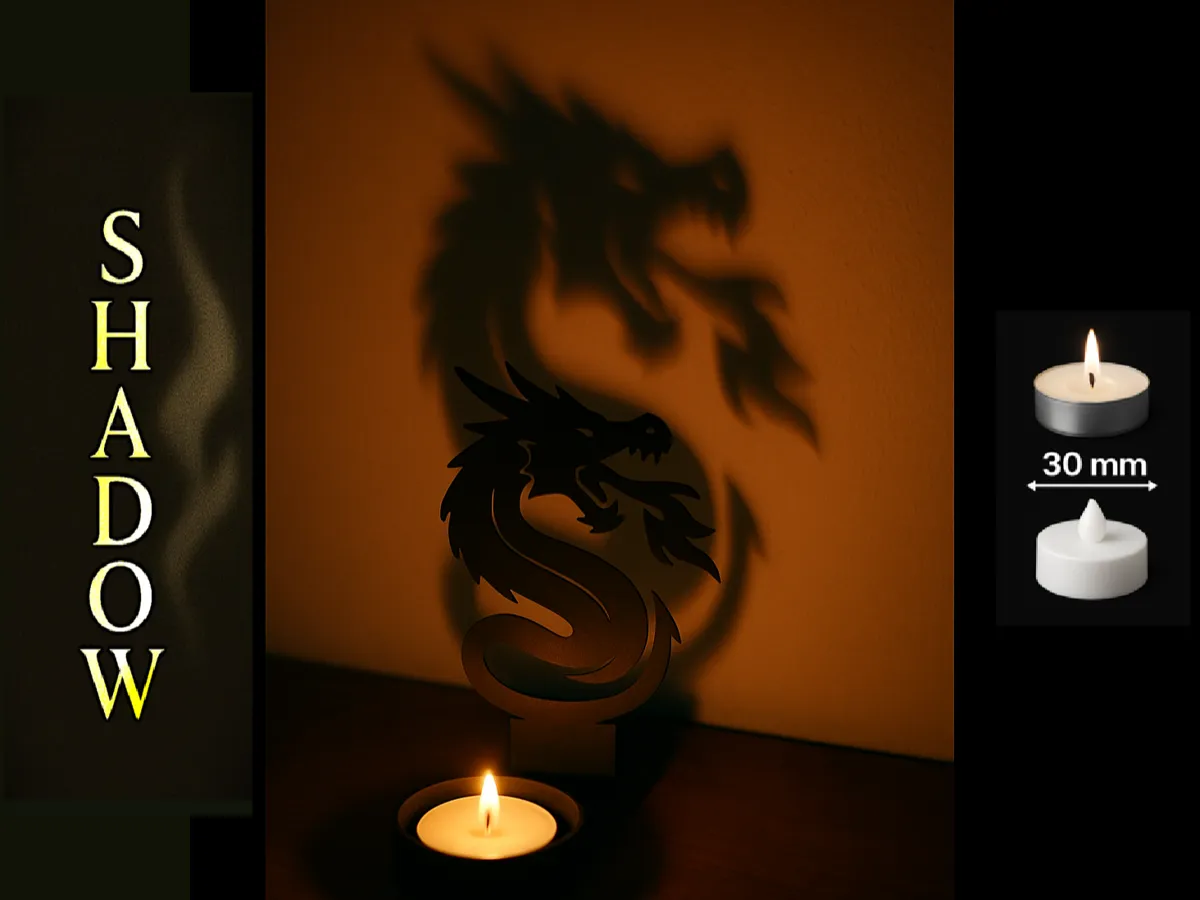 Shadow Art - Dragon - Free 3D Print Model - MakerWorld