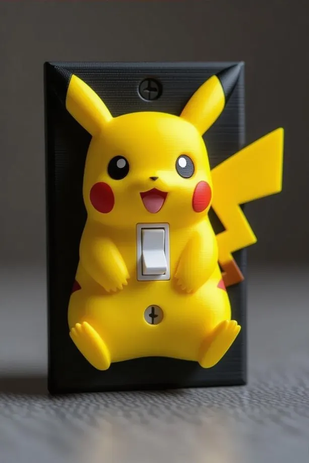 Pokémon Pikachu light switch cover Pokemon Plate - Free 3D Print Model ...