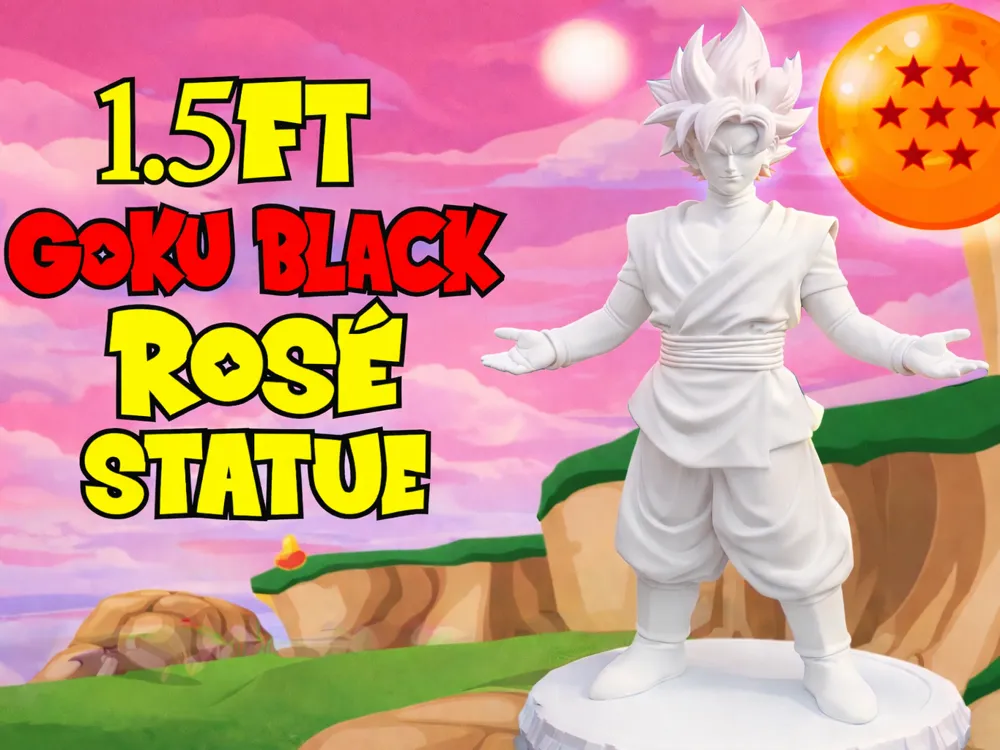 Goku Black Rose – 1.5FT Dragon Ball Super Statue - Free 3D Print Model ...