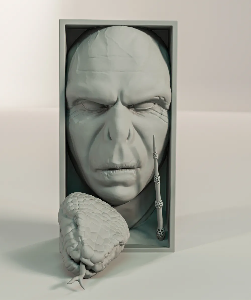 Voldemort Book Nook and Wall Mount by Treddigineer MakerWorld: Download ...