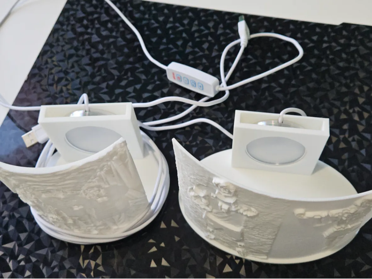 Lithophane Base with LED Lamp Kit 001 Puck Holder by dh4645 MakerWorld ...