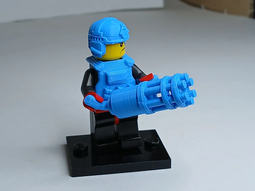 LEGO Minifigure minigun 6-barrel brick by BoringThingsMakerWorld ...