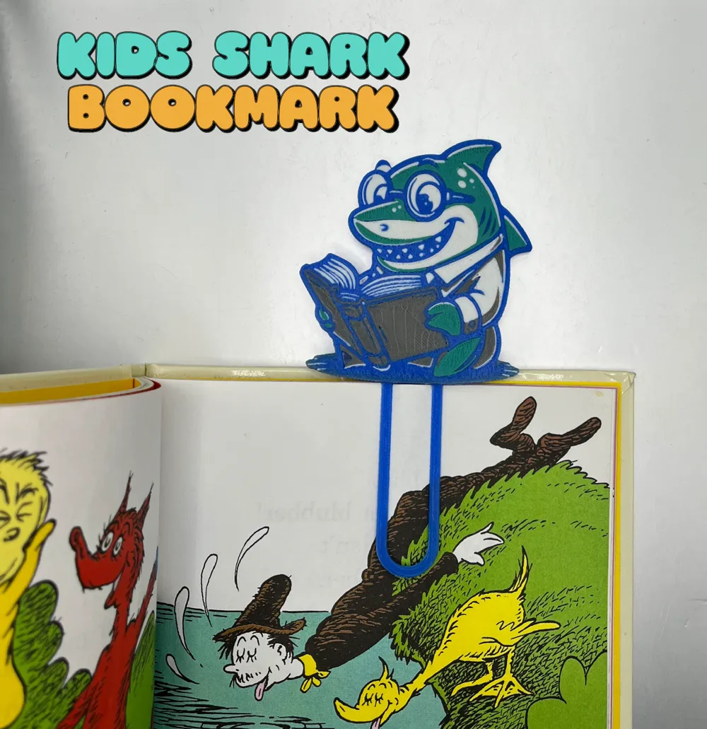 Kids Shark Bookmark - Free 3D Print Model - MakerWorld