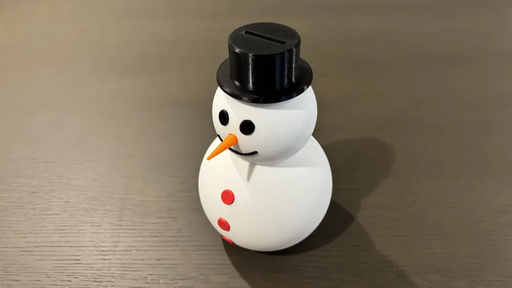 Snowman Piggy Bank - Free 3D Print Model - MakerWorld