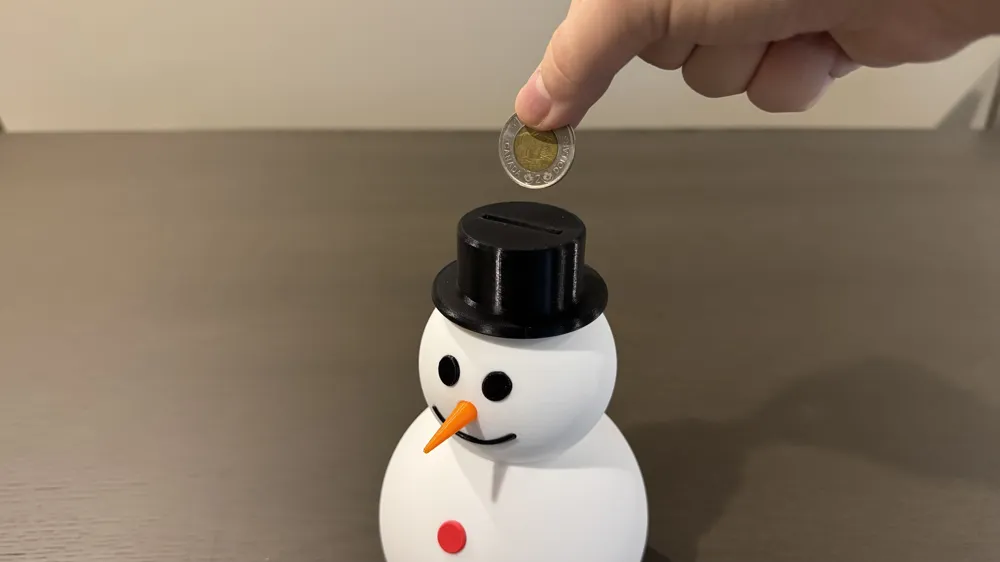 Snowman Piggy Bank - Free 3D Print Model - MakerWorld