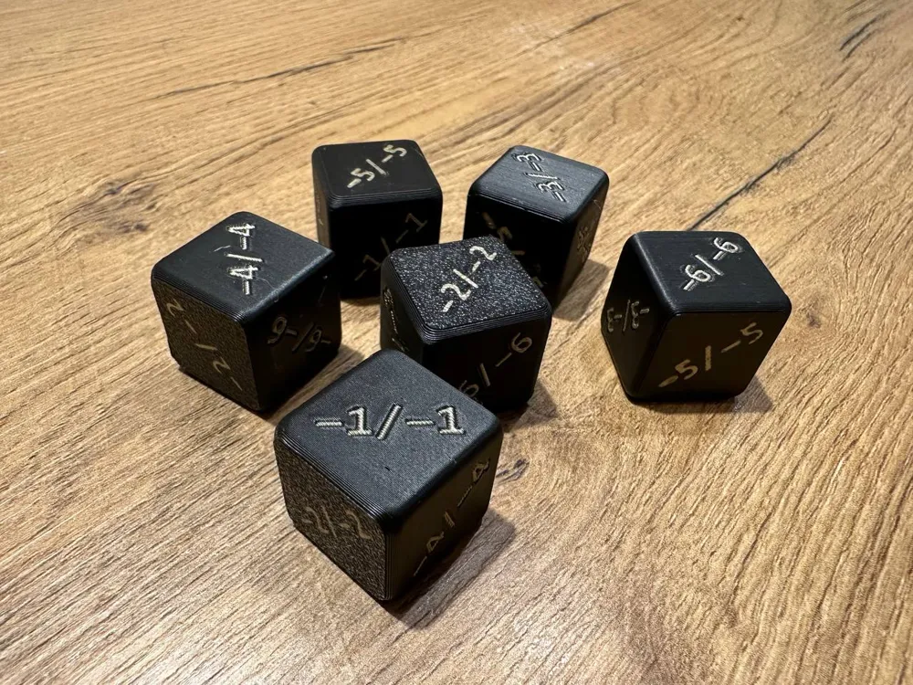 Dice counter -x/-x D6 for MTG by fixoid - MakerWorld