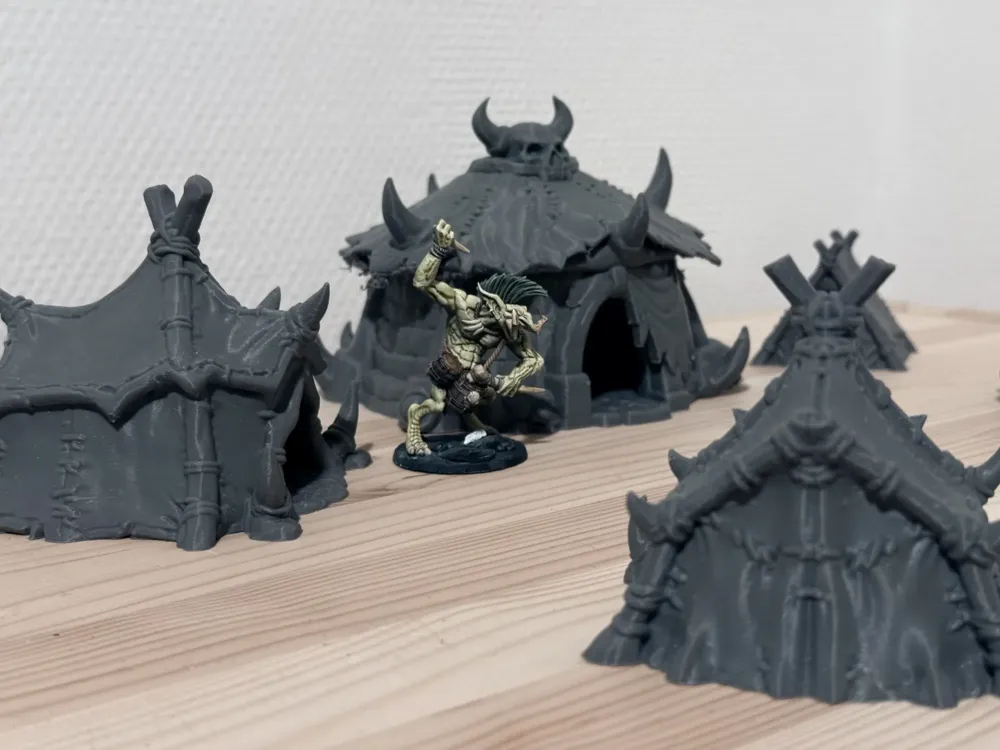 Orc Tribal Bone Hut - DND terrain - Free 3D Print Model - MakerWorld