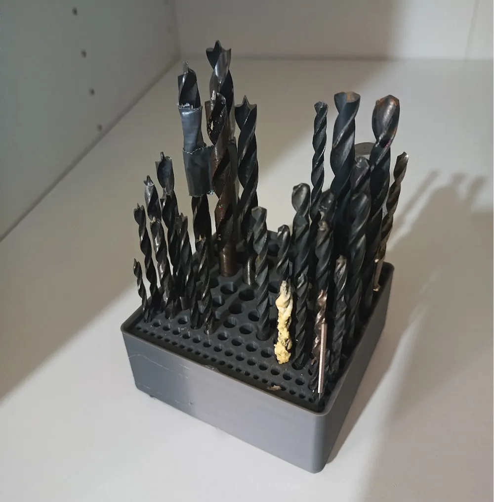 Gridfinity 2x2x5 drill bits holder by Gargamade MakerWorld: Download Free 3D Models