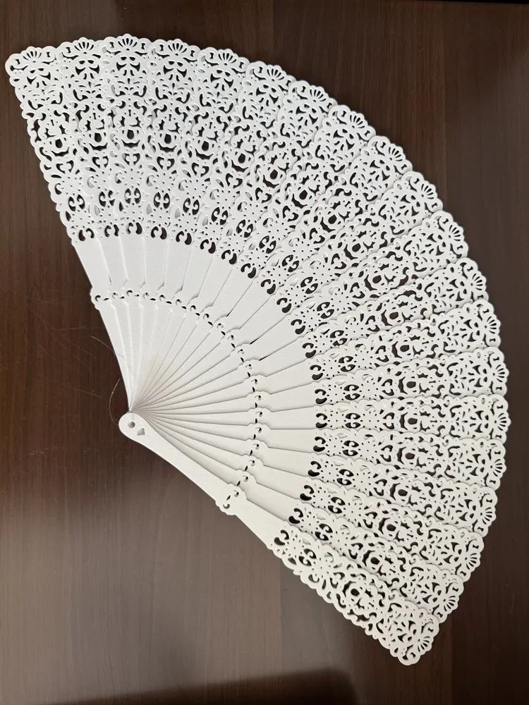 Ornate folding fan, manual cooling, collapsible for space saving, print ...