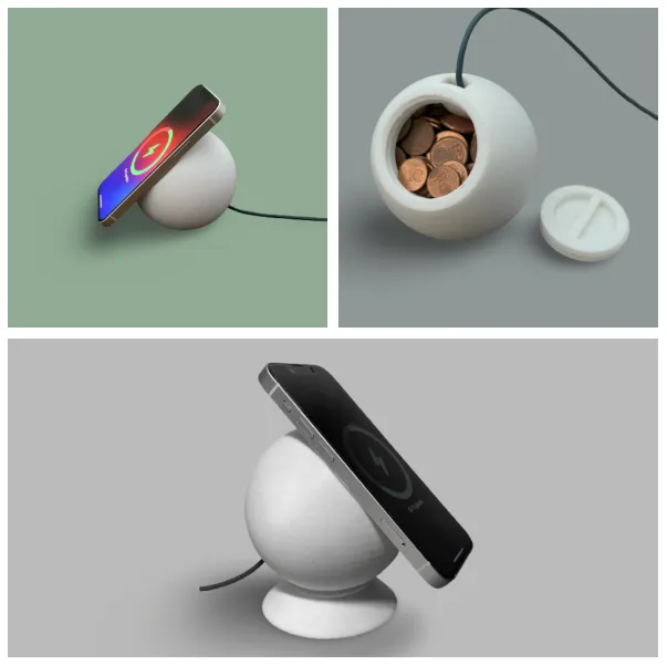 MagSafe Stand (with weight) - Free 3D Print Model - MakerWorld