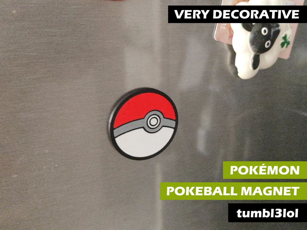 Pokémon pokeball magnet - Free 3D Print Model - MakerWorld