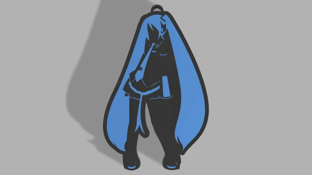 HATSUNE MIKU Silhouette Keychain by SaxLert - MakerWorld
