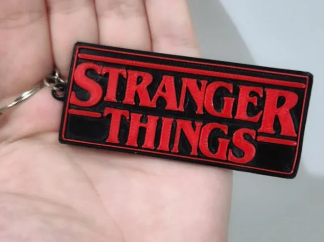 Stranger Things Logo Keychain - Free 3D Print Model - MakerWorld