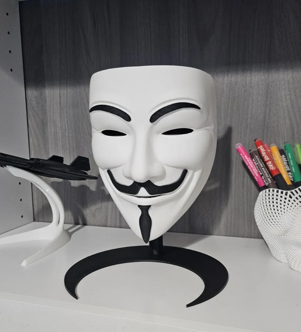 Guy Fawks Mask Display Stand - Free 3D Print Model - MakerWorld