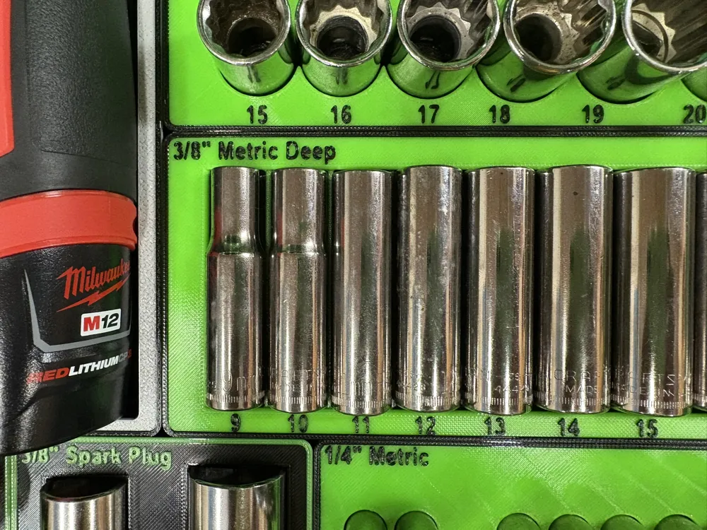 3/8" Metric Deep Socket Holder Gridfinity - Free 3D Print Model ...