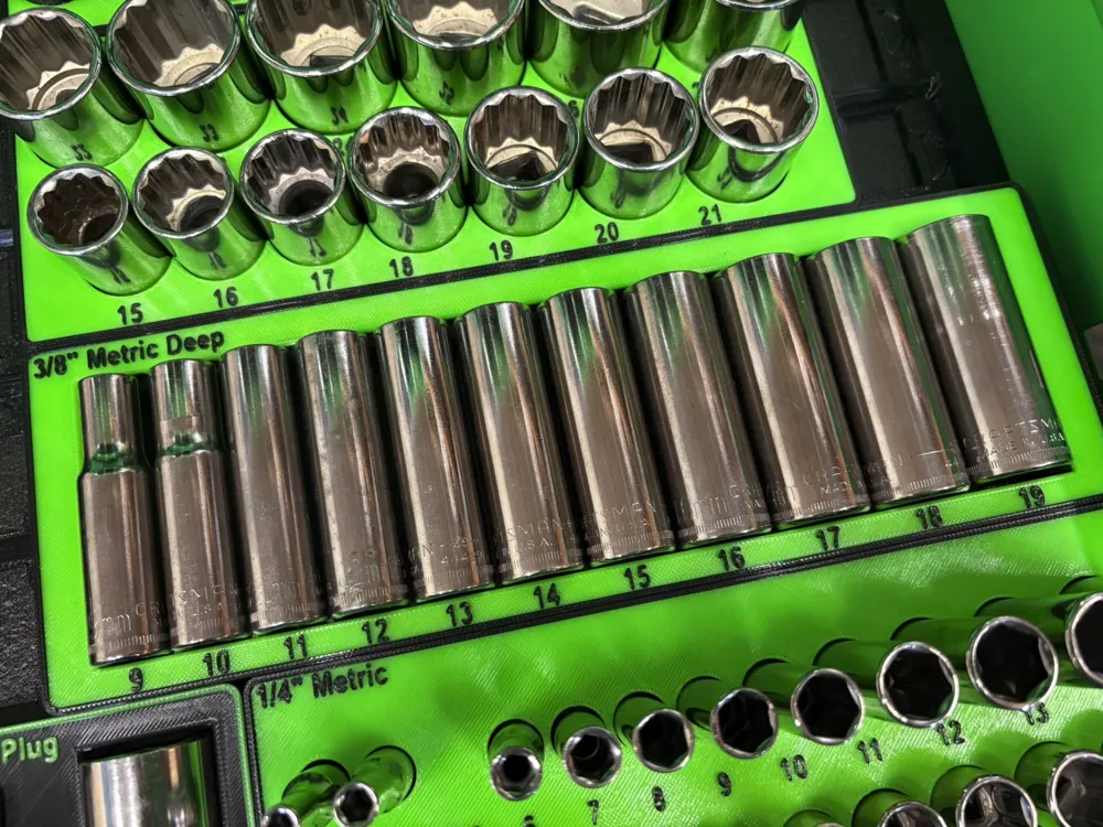 3/8" Metric Deep Socket Holder Gridfinity - Free 3D Print Model ...