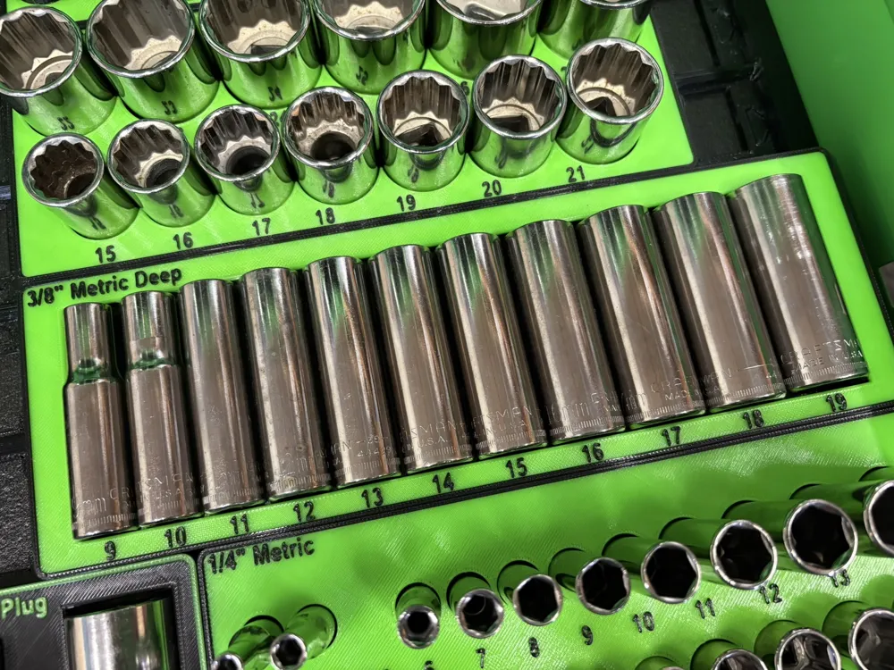 3/8" Metric Deep Socket Holder Gridfinity by RobNordic MakerWorld: Download Free 3D Models