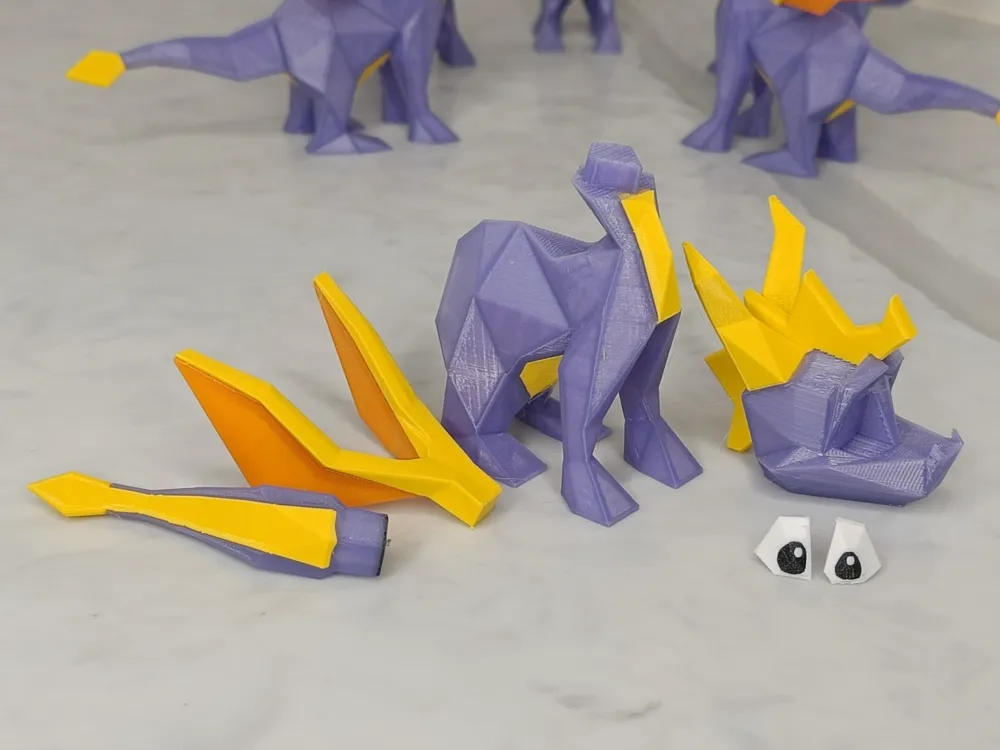 Low Poly Spyro the dragon - Free 3D Print Model - MakerWorld
