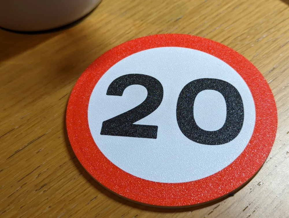UK Road Sign 20mph Coaster by PLAUK - MakerWorld